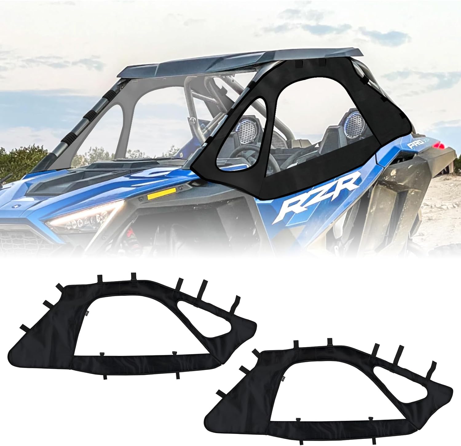 Amazon.com: TryMatic RZR PRO XP Soft Upper Door Set Kit, UTV Soft Cab ...