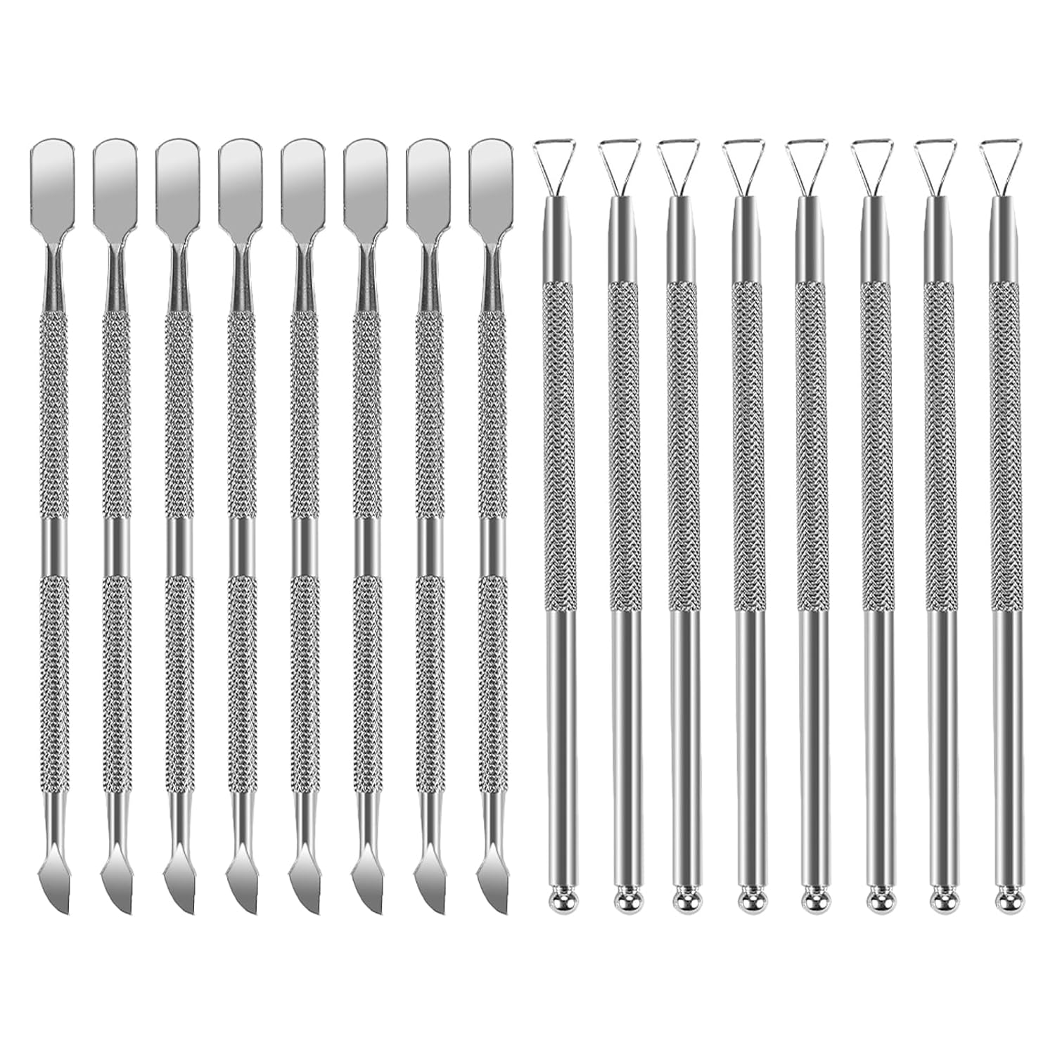 Amazon.com : 16 Pcs Cuticle Pusher Remover and Cutter, Stainless Steel ...