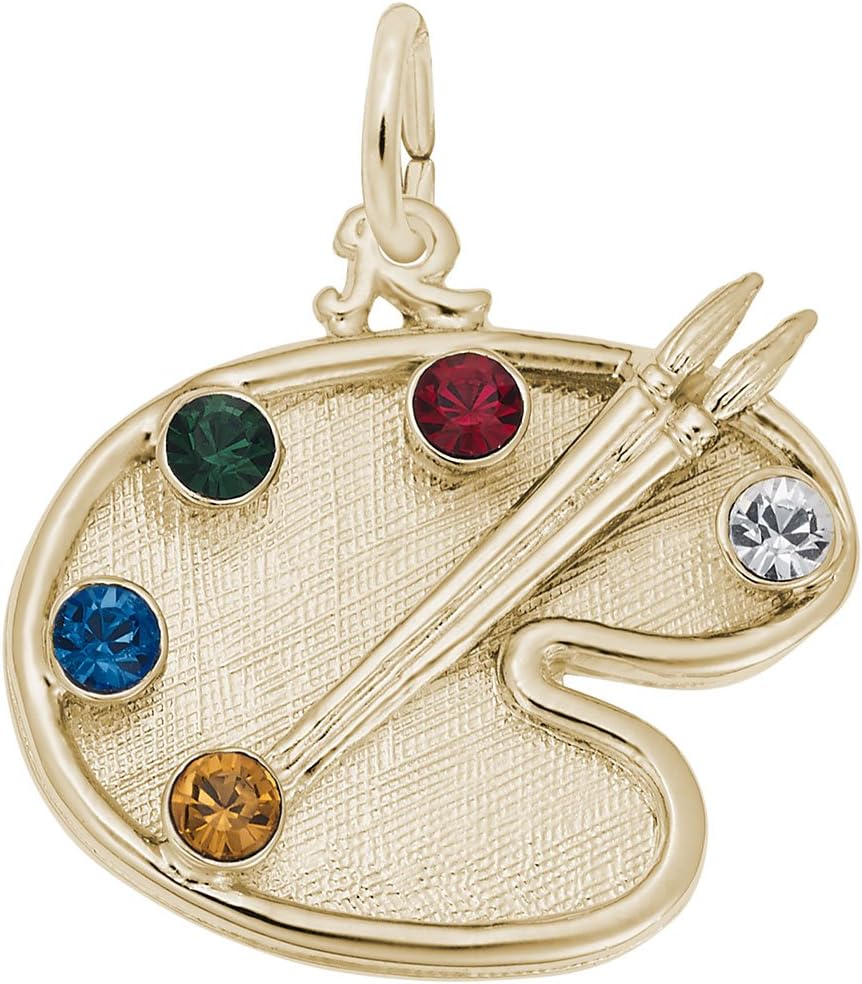 Amazon.com: Artist Palette Charm In 14k Yellow Gold, Charms for ...