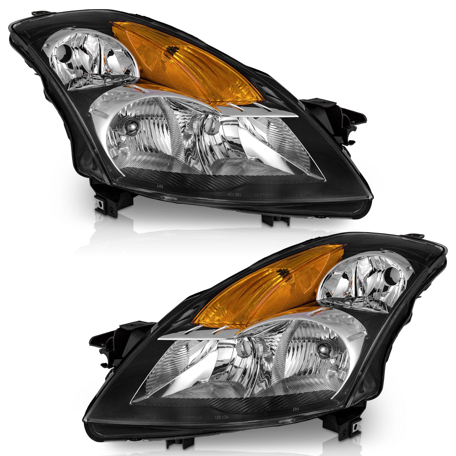 WEELMOTO Headlight For 2007 2008 2009 Nissan Altima Sedan, Headlights ...