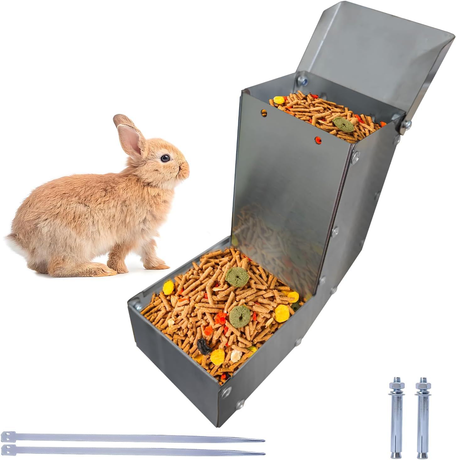 Amazon.com : Outdoor Small Animal Stainless Steel Gravity Feeding ...
