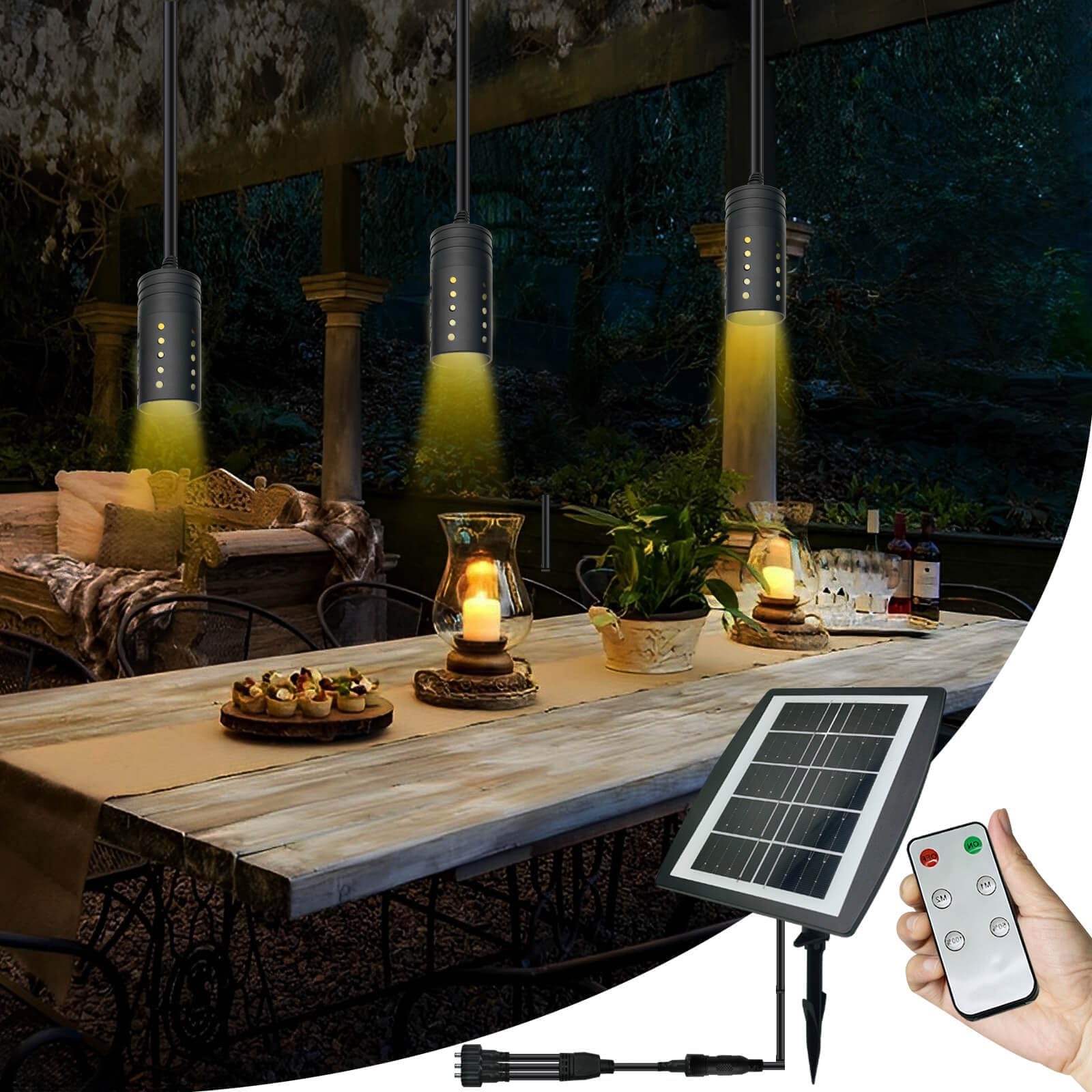 Solar Pendant Lights Outdoor Indoor, Hanging Solar Powered Landscape ...