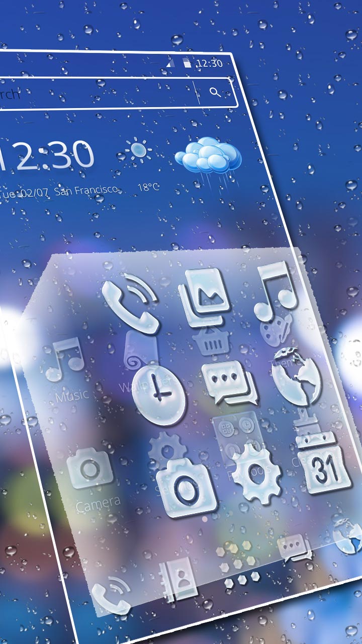 Glass Raindrop 2D Theme and Live wallpaper - App on Amazon Appstore
