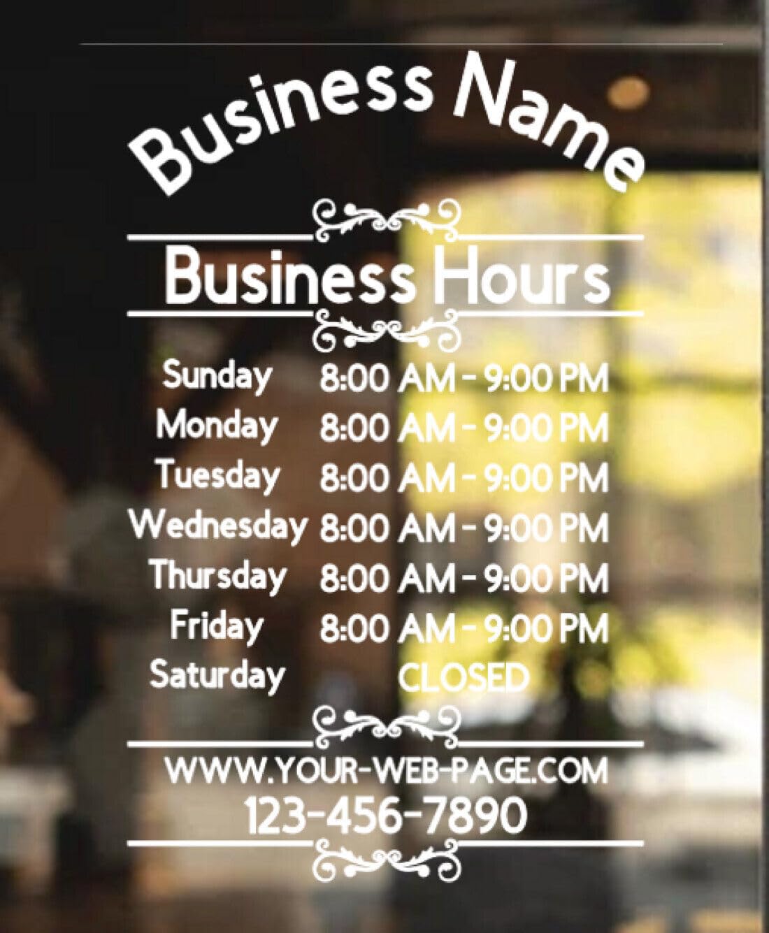 Amazon.com : Business Hours Store Company Fully Custom Personalized ...