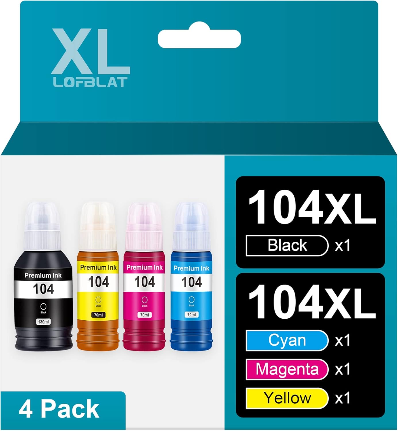 LOFBLAT 104 XL, Kompatibel für EcoTank Epson 104 O 102 ET-2710 ET-2711 ET-2712 ET-2714 ET-2715 ...