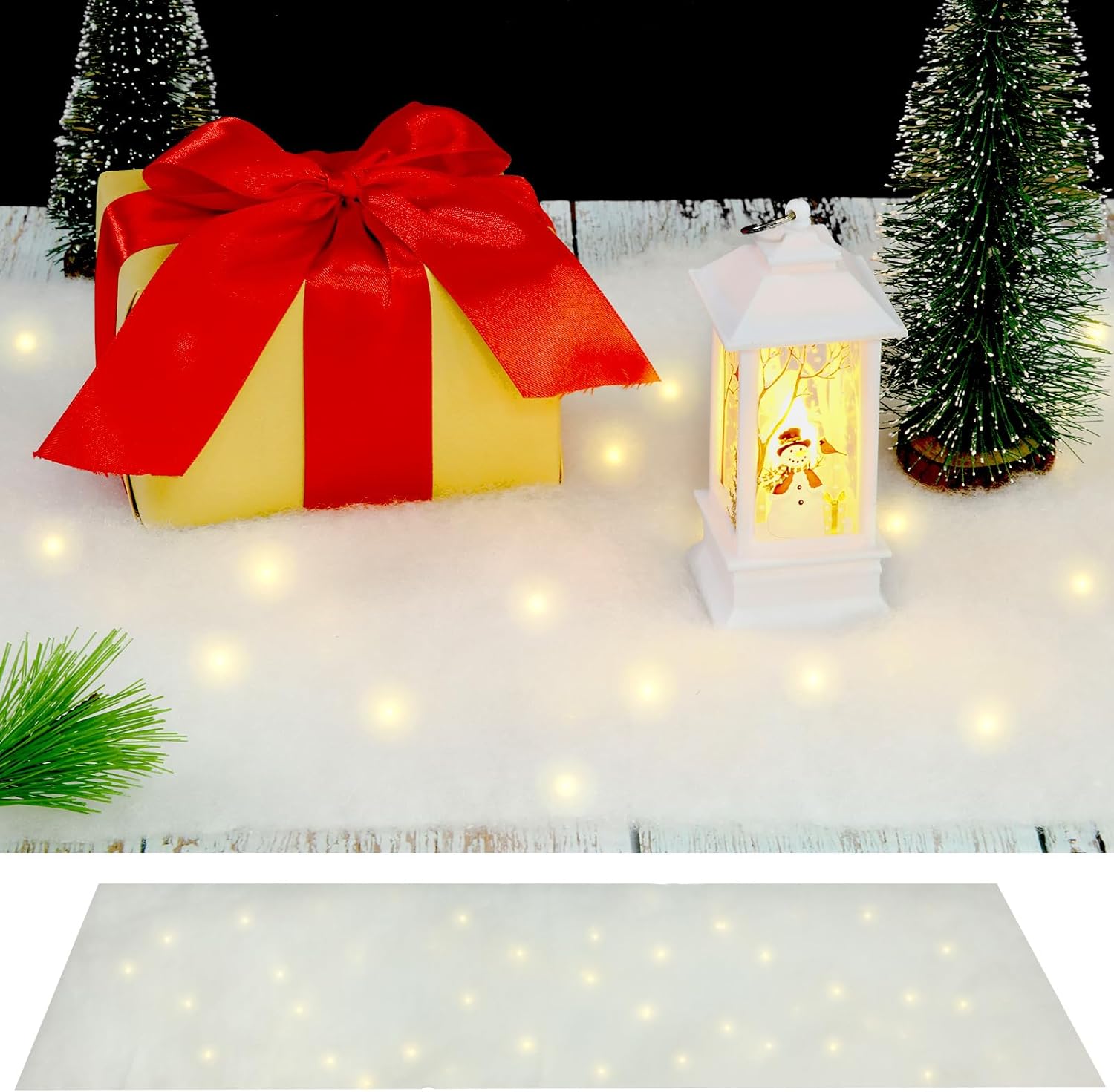 Amazon.com: 1 Pc Christmas Snow Blanket with LED Lights Artificial Snow ...