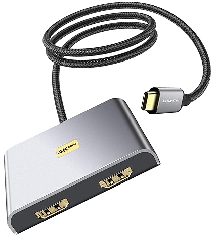 UANTIN Dual Monitor Adapter 4K 60Hz,USB Type C (Thunderbolt 3/4) to ...