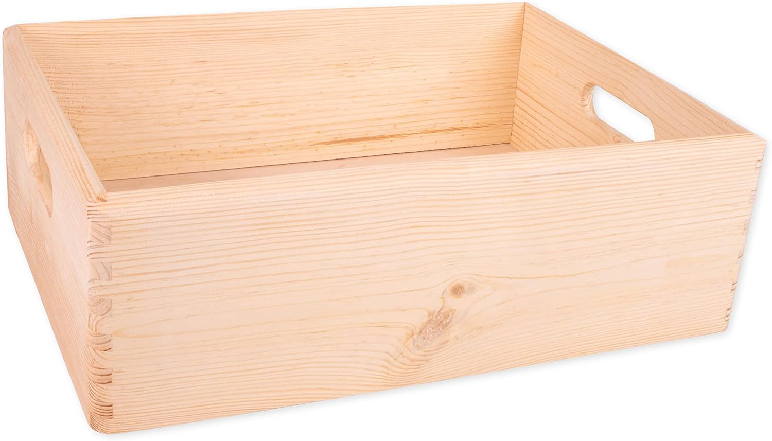 Unfinished Wood Box No Lid With Handles For Storage, Decoration ...
