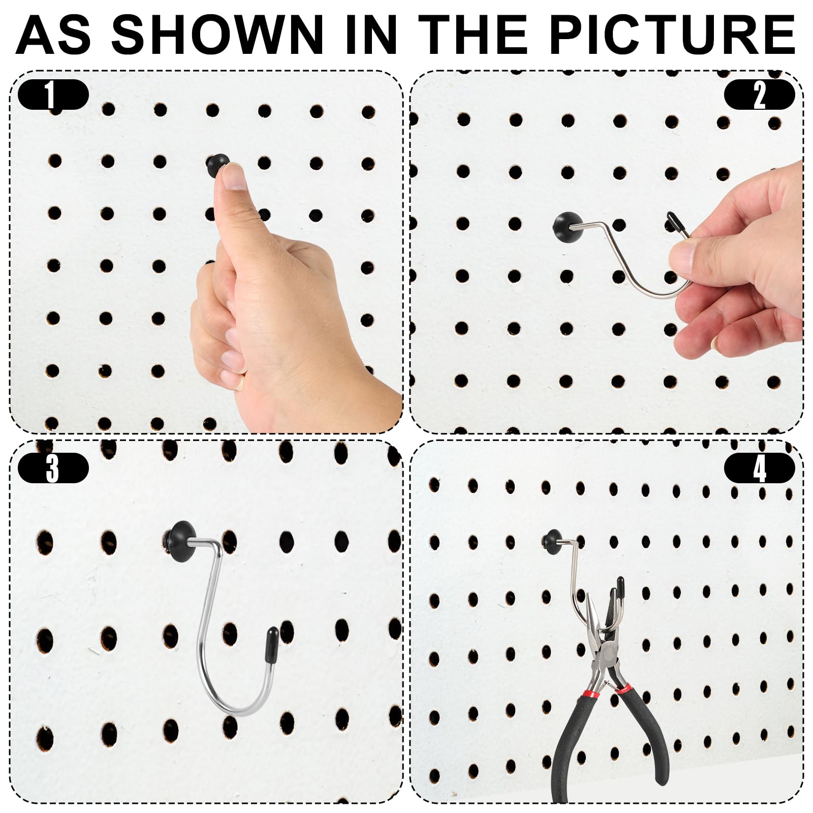Snapklik.com : PEUTIER 120pcs Pegboard Hook Locks, Peg Hook Stoppers ...