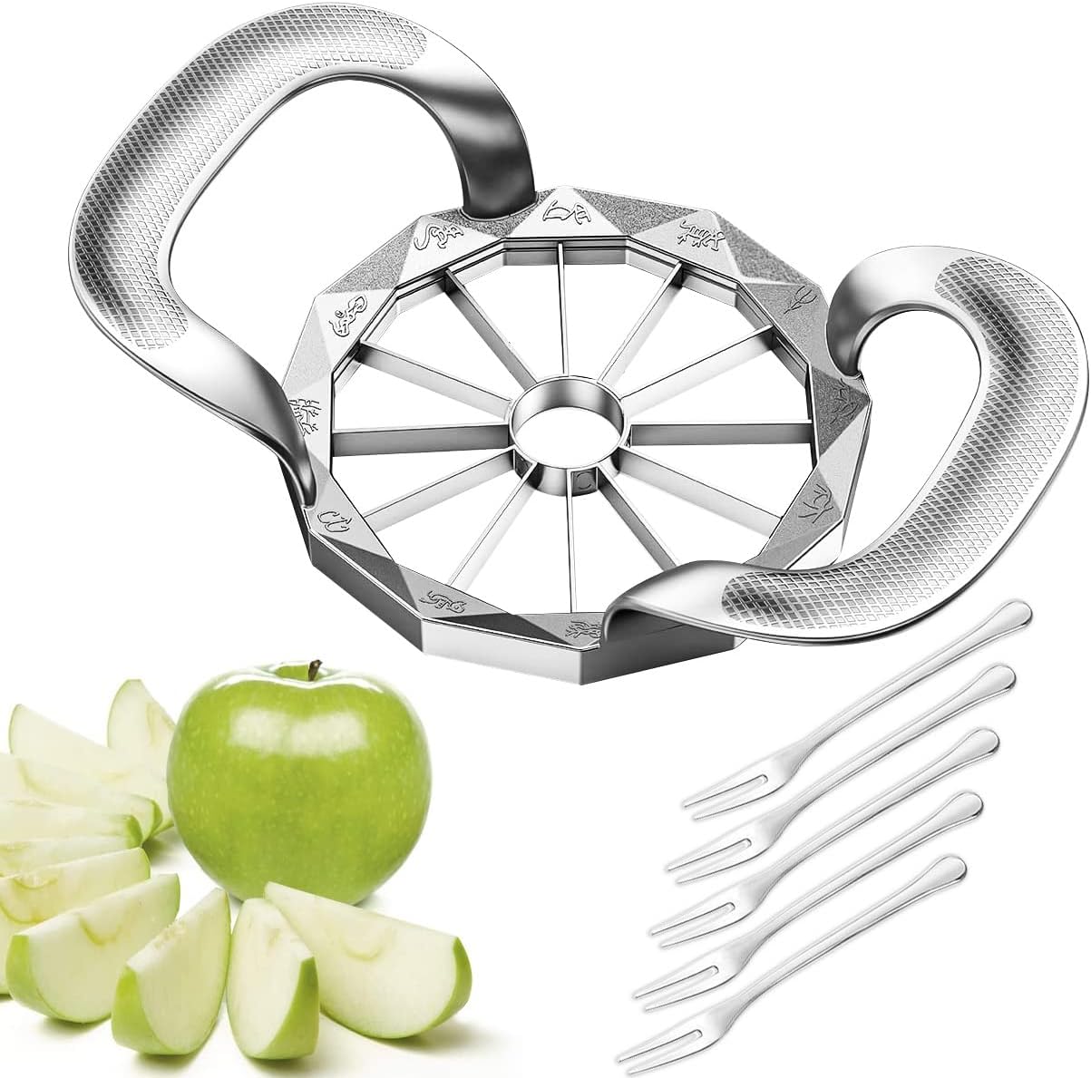Amazon.com: Apple Slicer, RRLOM Heavy Duty Apple Corer Slicer 12 Slices ...
