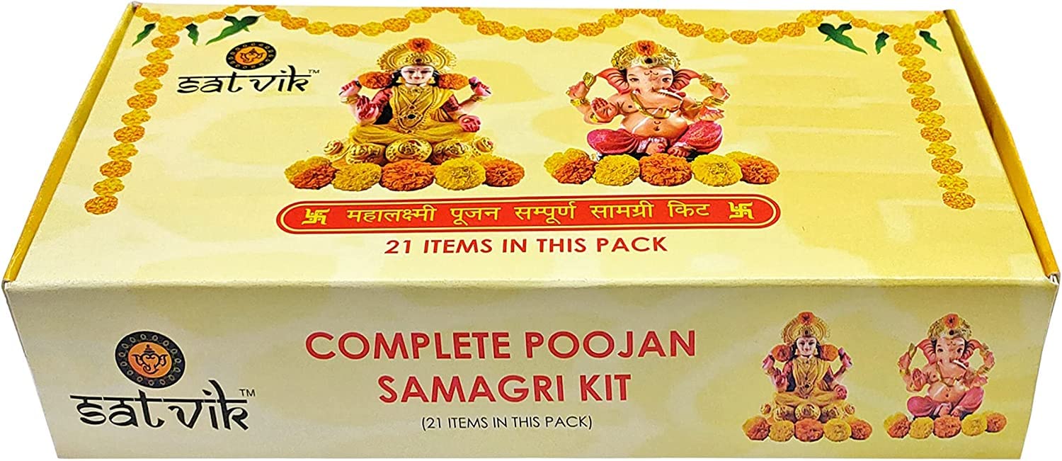 Buy Craftsman SATVIK Complete Diwali Deepawali Pujan/Poojan Kit Hindu ...