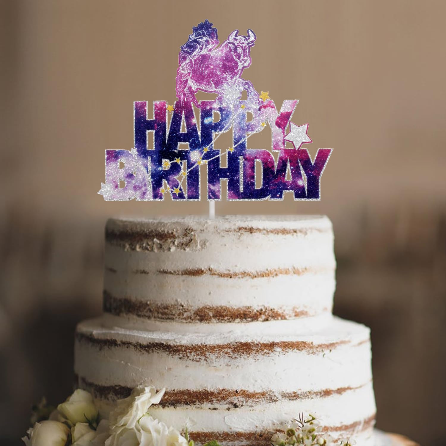 Snapklik.com : Constellation Taurus Happy Birthday Cake Topper - Galaxy ...