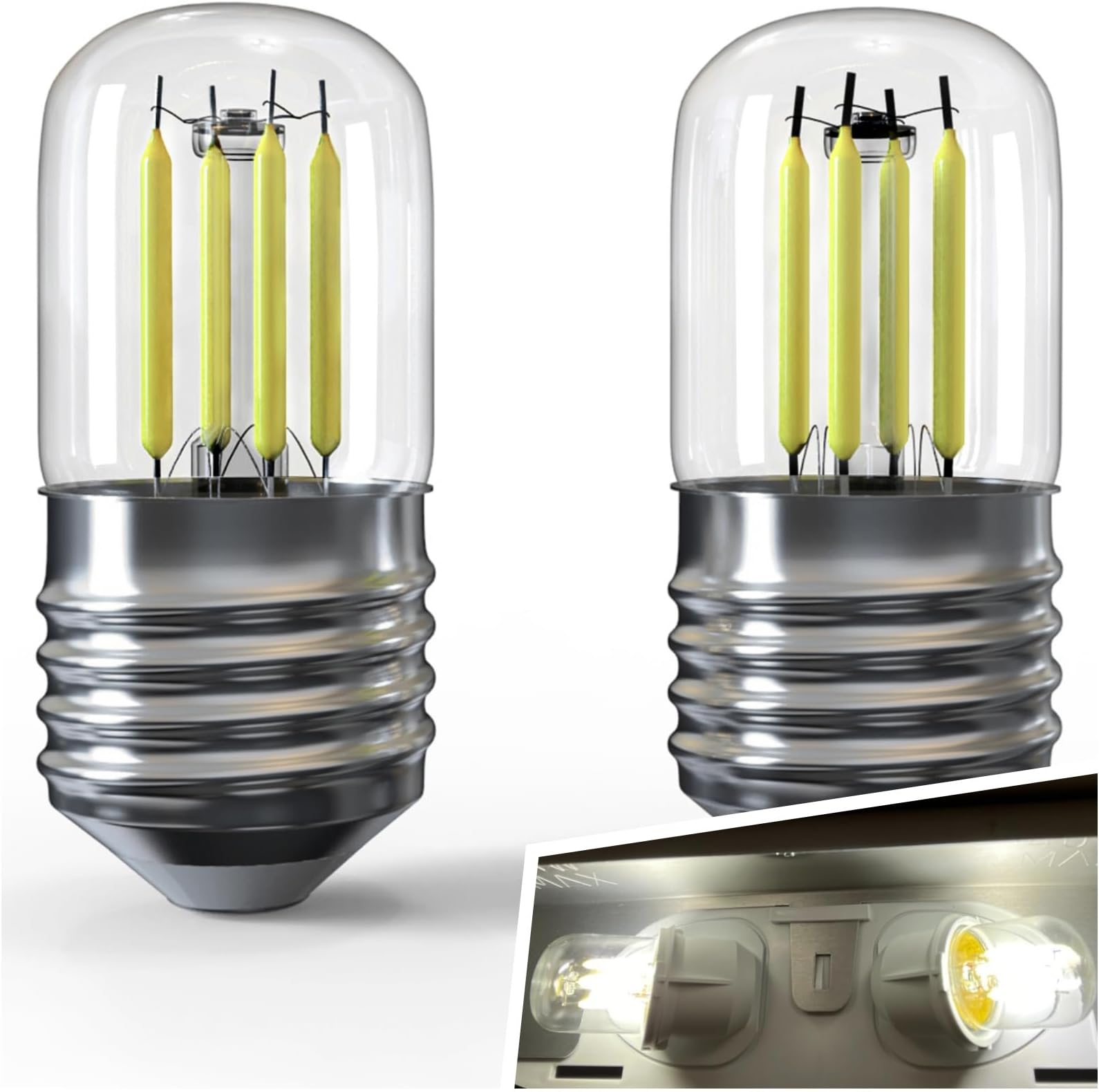 Angyues LED Refrigerator Light Bulbs 4W 40W Equivalent 120V E26 Medium ...