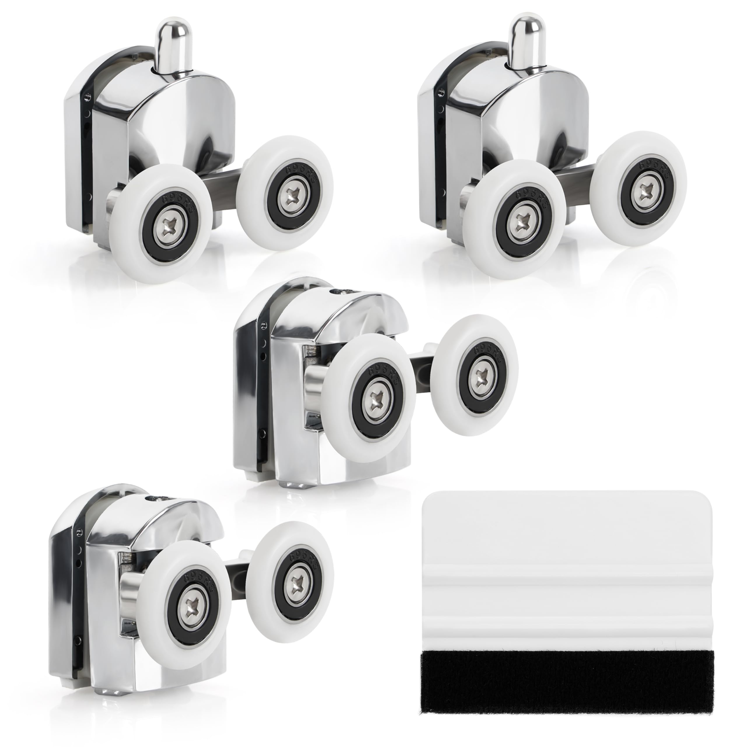 Belle Vous 4 Pack of Shower Door Wheel Rollers Runners - 23mm Diameter ...