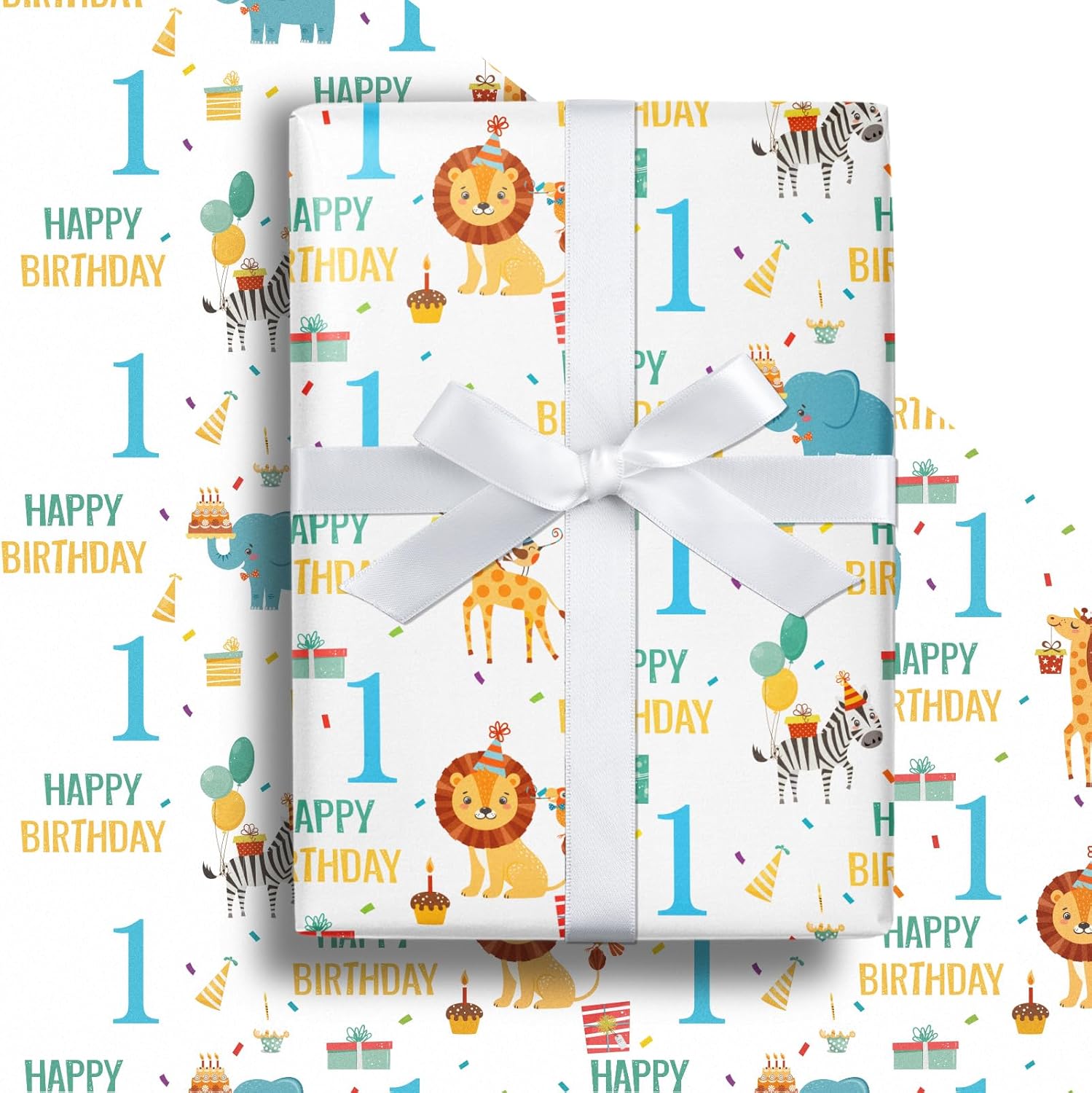 Amazon LeZakaa 1st Birthday Wrapping Paper Roll Blue Happy amazon-lezakaa-1st-birthday-wrapping-paper-roll-blue-happy