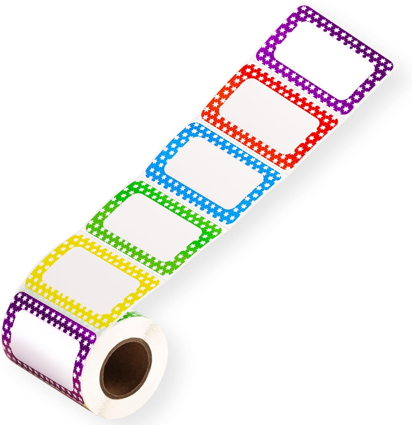Amazon.com : 200 Name Tag Stickers Labels Colorful Border Blank Sticky ...