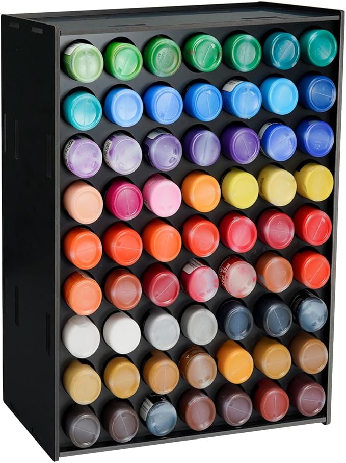 Amazon.com: SANFURNEY 63 Holes Craft Paint Storage Organizer, Wall ...