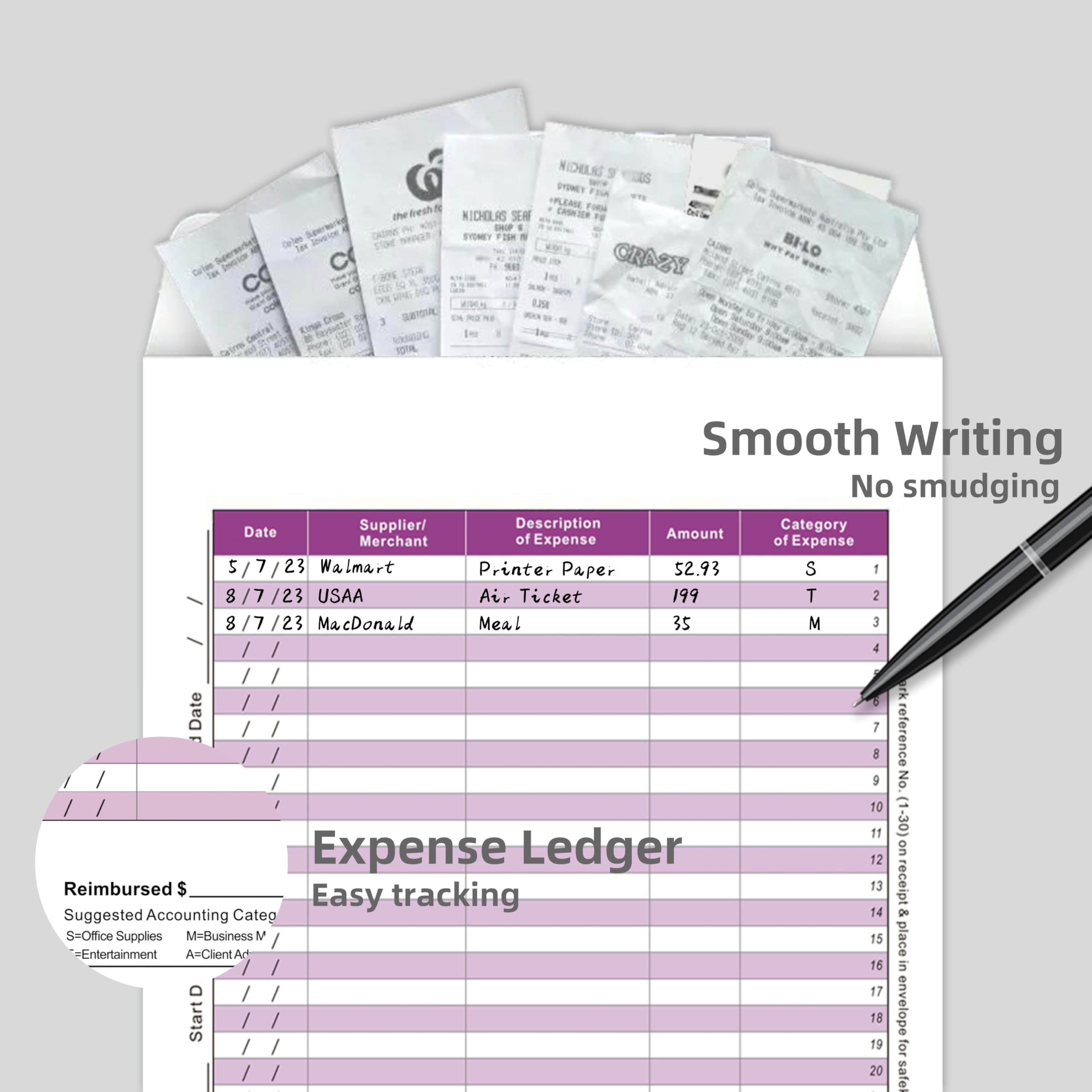 Snapklik.com : 12-Pack Receipt Envelopes