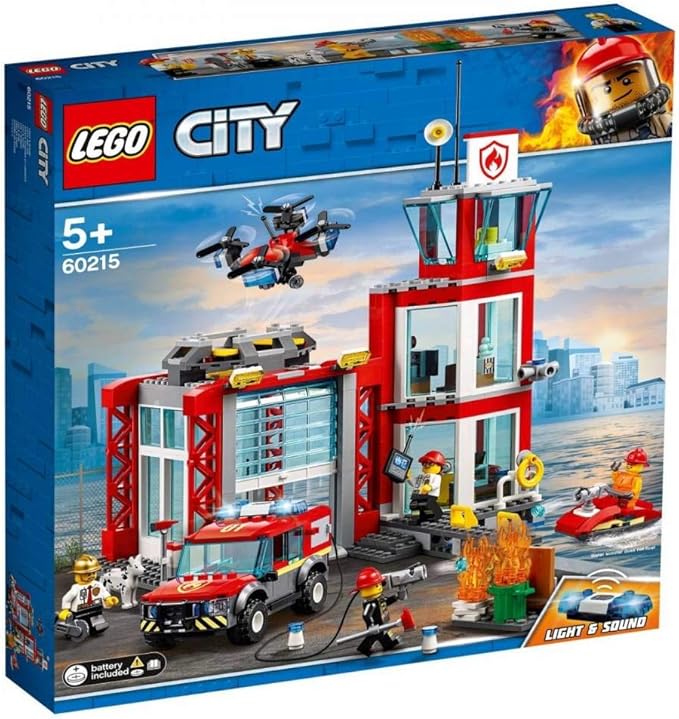 Amazon.com: LEGO City Fire Station 60215 Fire Rescue Tower Building Set ...