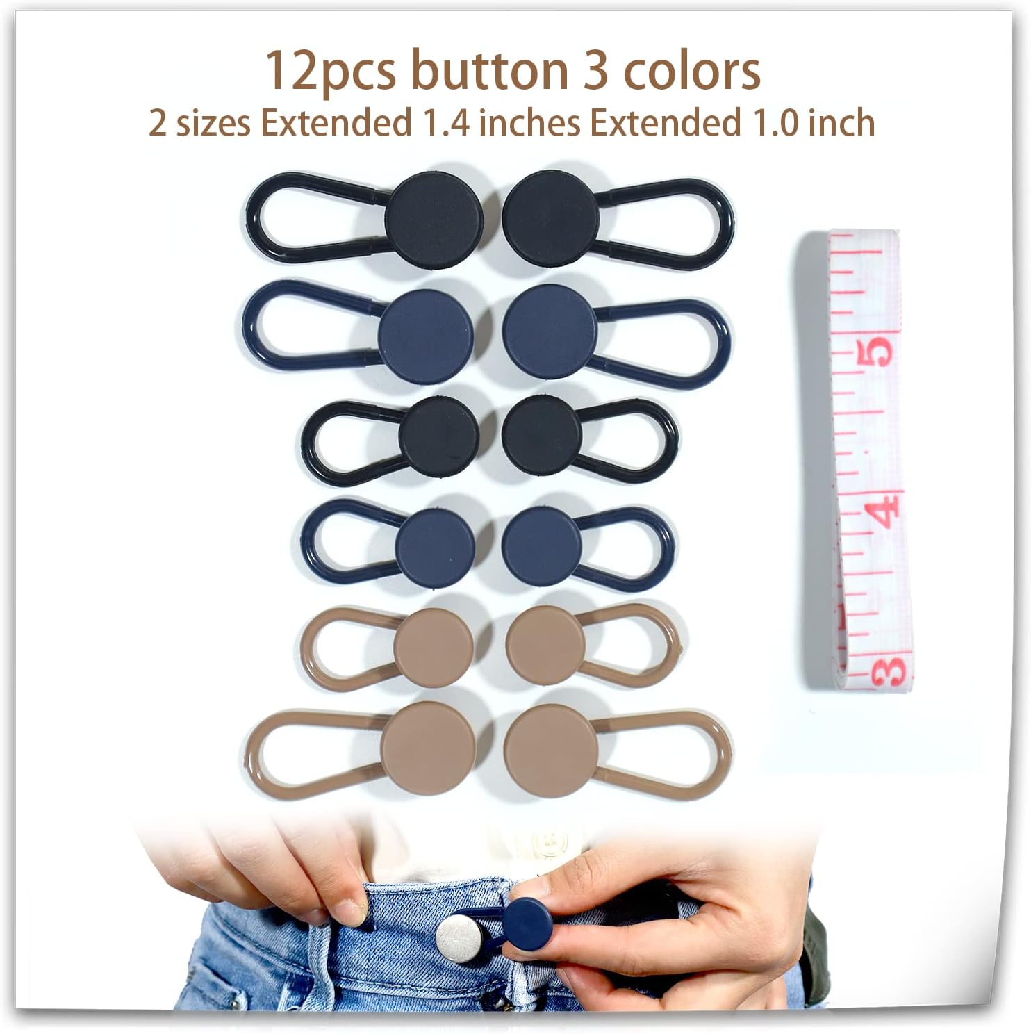 Amazon.com: 12PCS Button Extenders for Jeans, Jean Button Extender ...