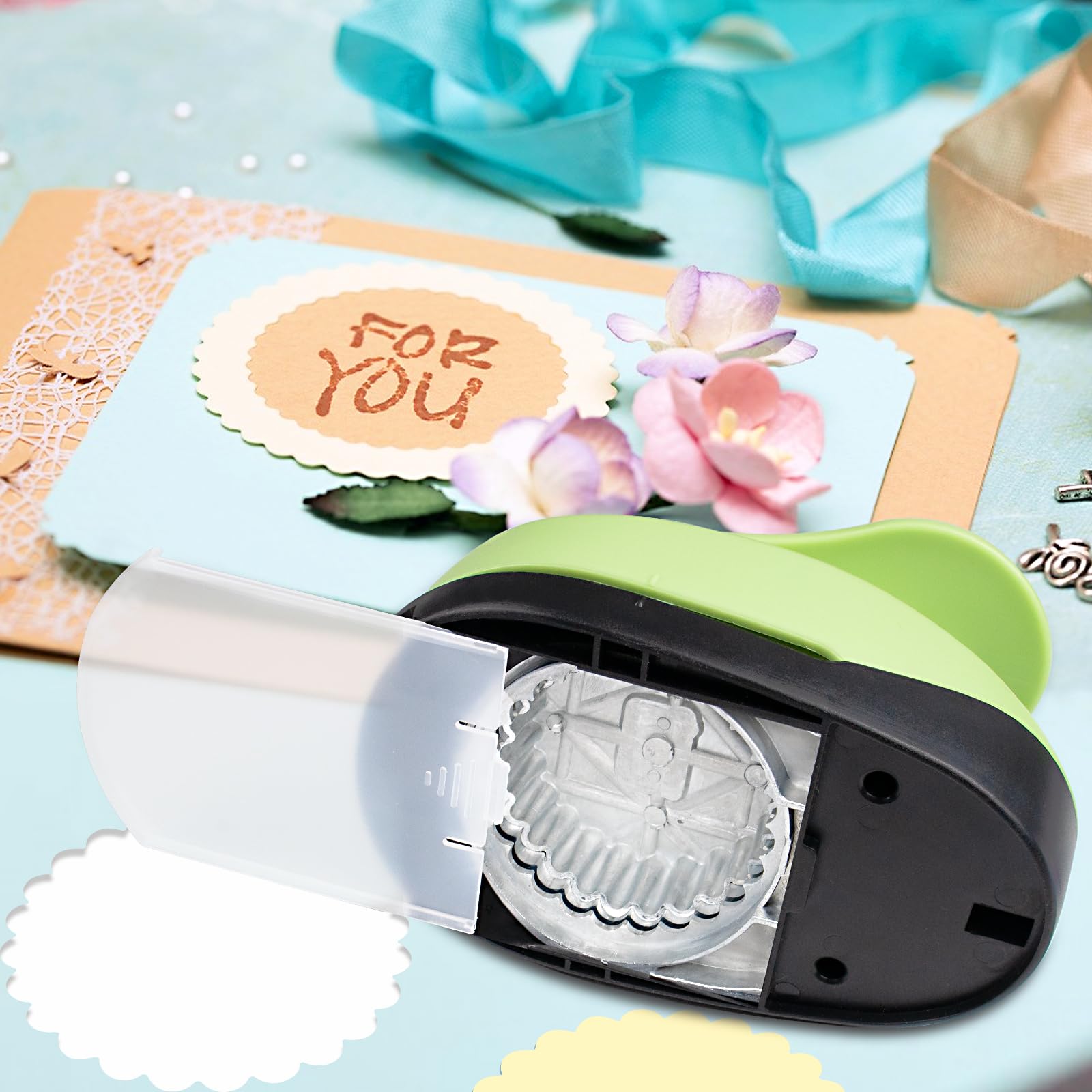 Snapklik.com : Scalloped Circle Paper Punch - 2.8 Inch Wave Hole Punch ...
