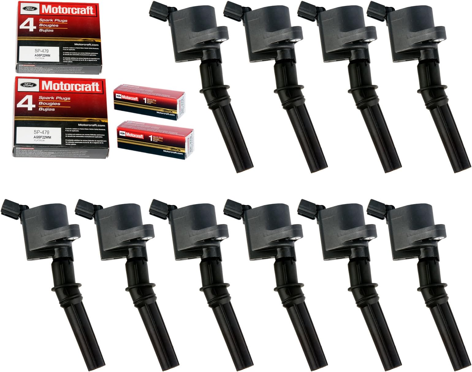 Amazon.com: MAS Set of 10 Ignition Coils Pack DG508+Motorcraft Spark ...