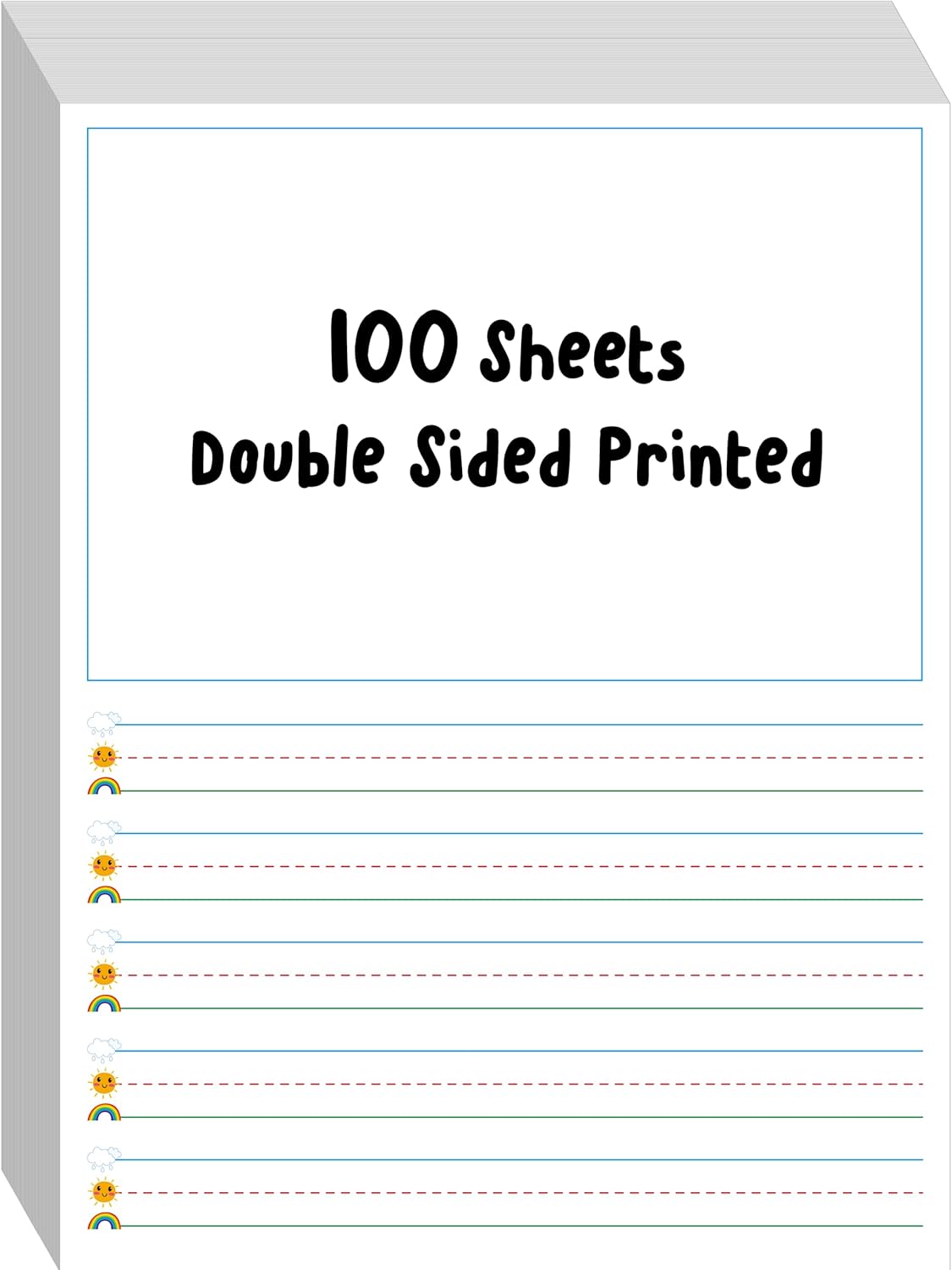 Amazon.com : 100 Sheets Ruled Writing Paper, Double-Sided Printing 1 ...