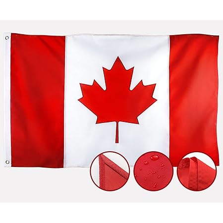 Amazon.com : Canada Canadian Flag Embroidered 3x5 Outdoor Double Sided ...