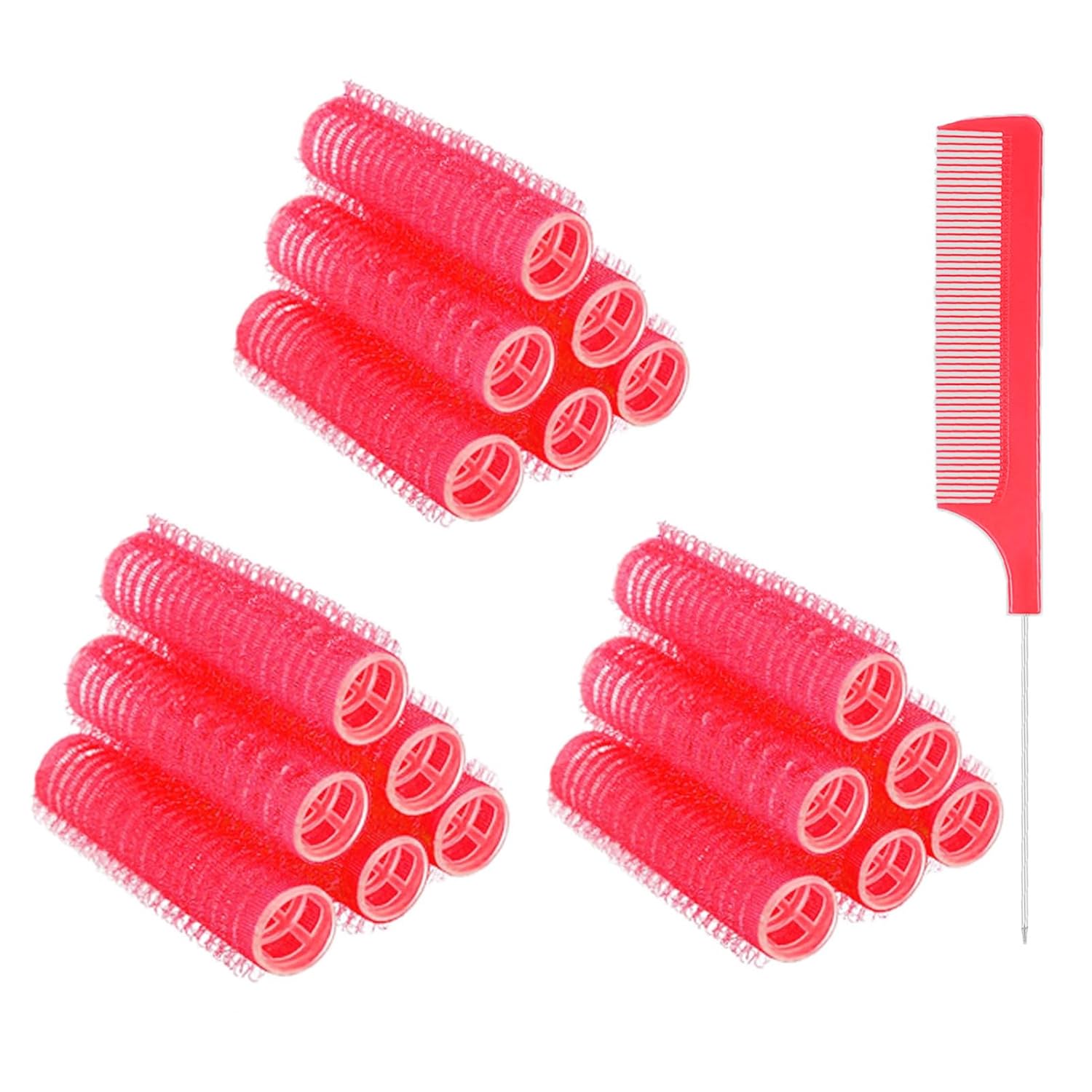 Amazon.com : MOODKEY 18PCS Self Grip Small Hair Curlers Heatless Roller ...