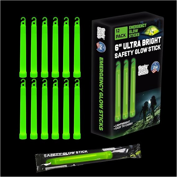 Amazon.com: PartySticks Emergency Glow Sticks - 12 Ultra Bright ...