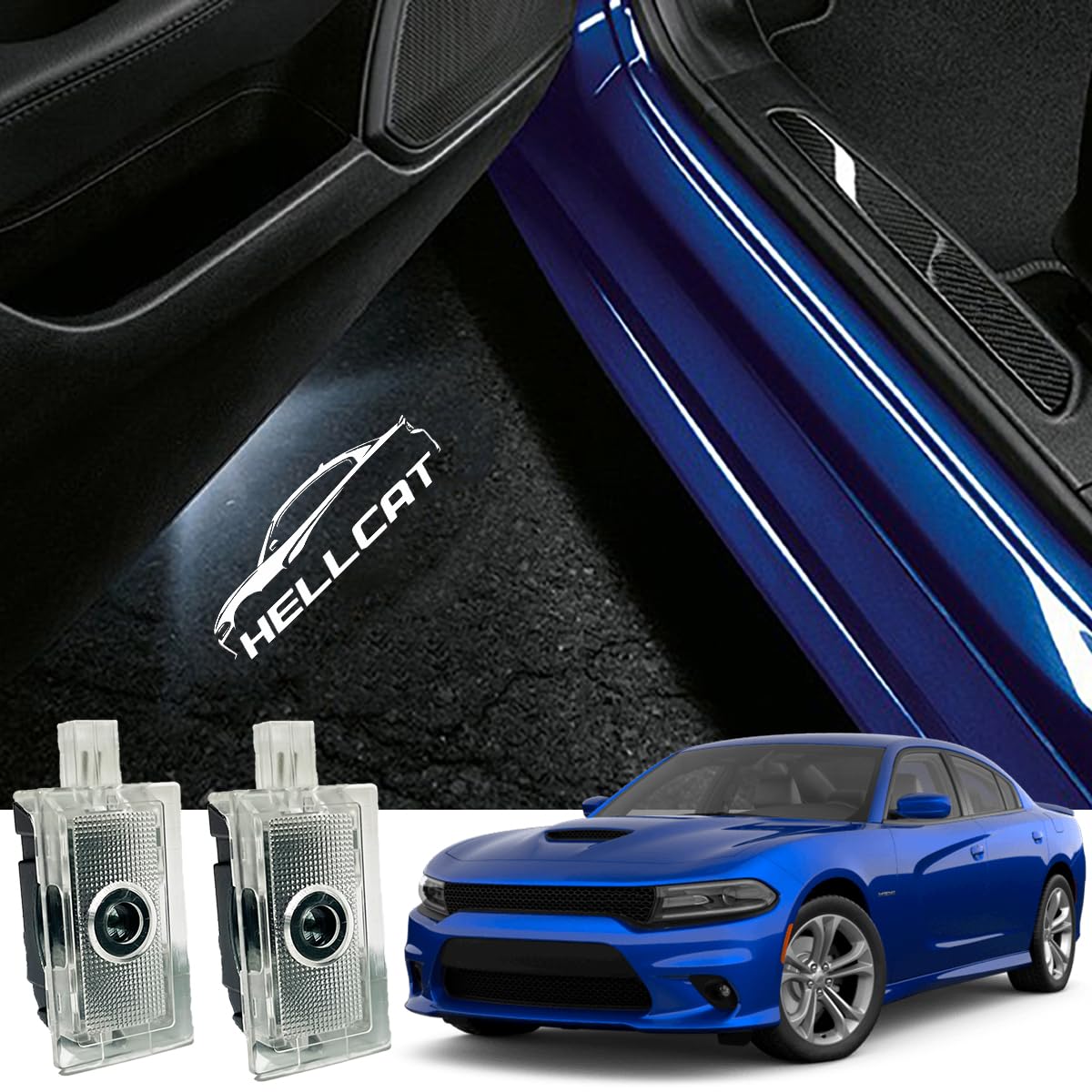 Snapklik.com : 2pcs Never Fade Door Light Led Logo For Dodge Charger ...