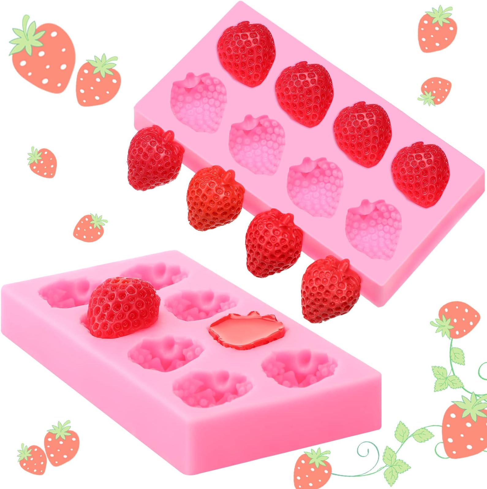 Amazon.com: 3D Full-size Strawberry Silicone Mold - MoldFun Large ...