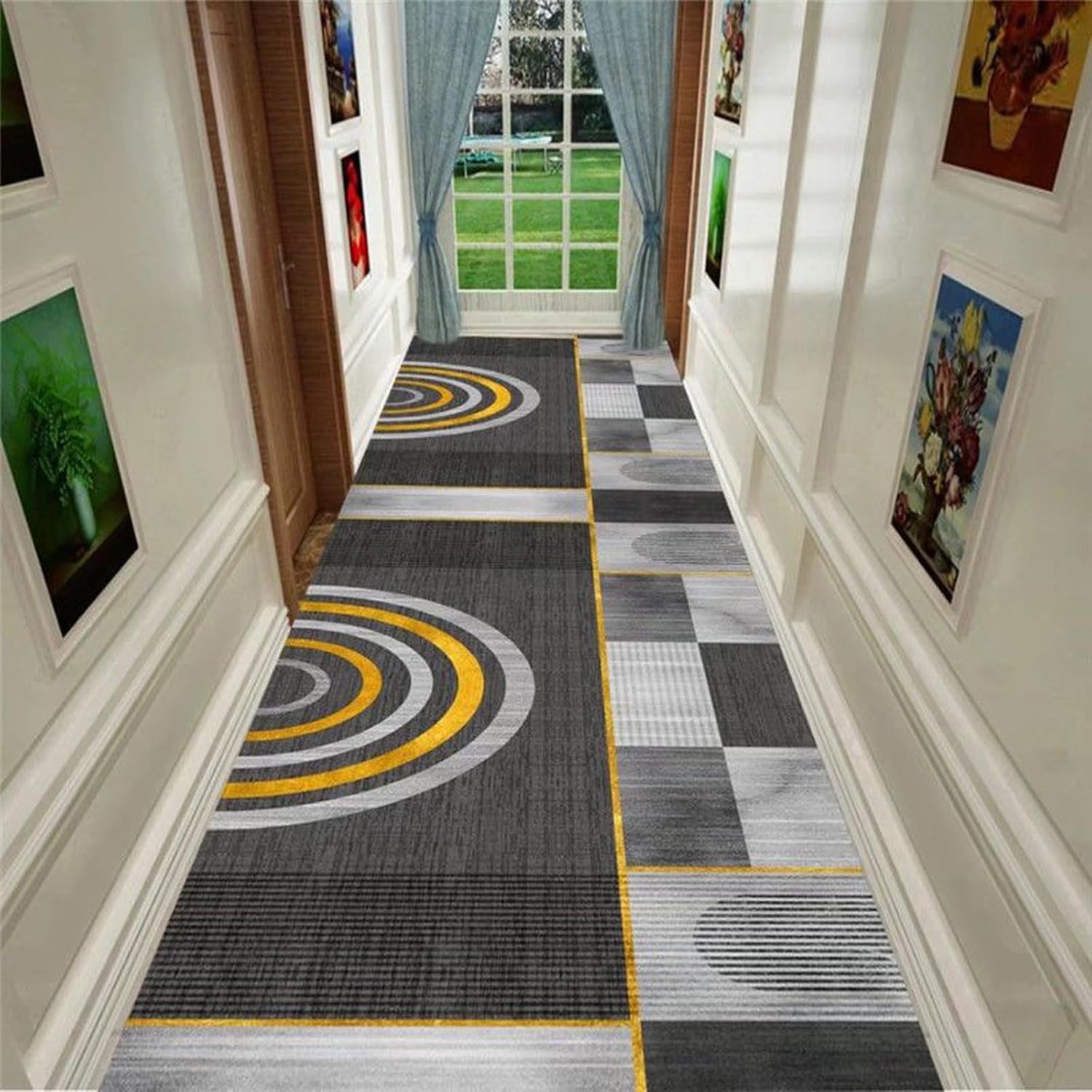 Extra Long Hallway Runner Rug Geometry Long Carpet Runner for Hallway ...