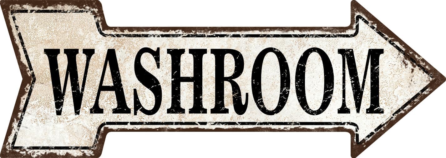 Mukuko Washroom Vintage Arrow Tin Metal Sign Bathroom Door Signs for ...