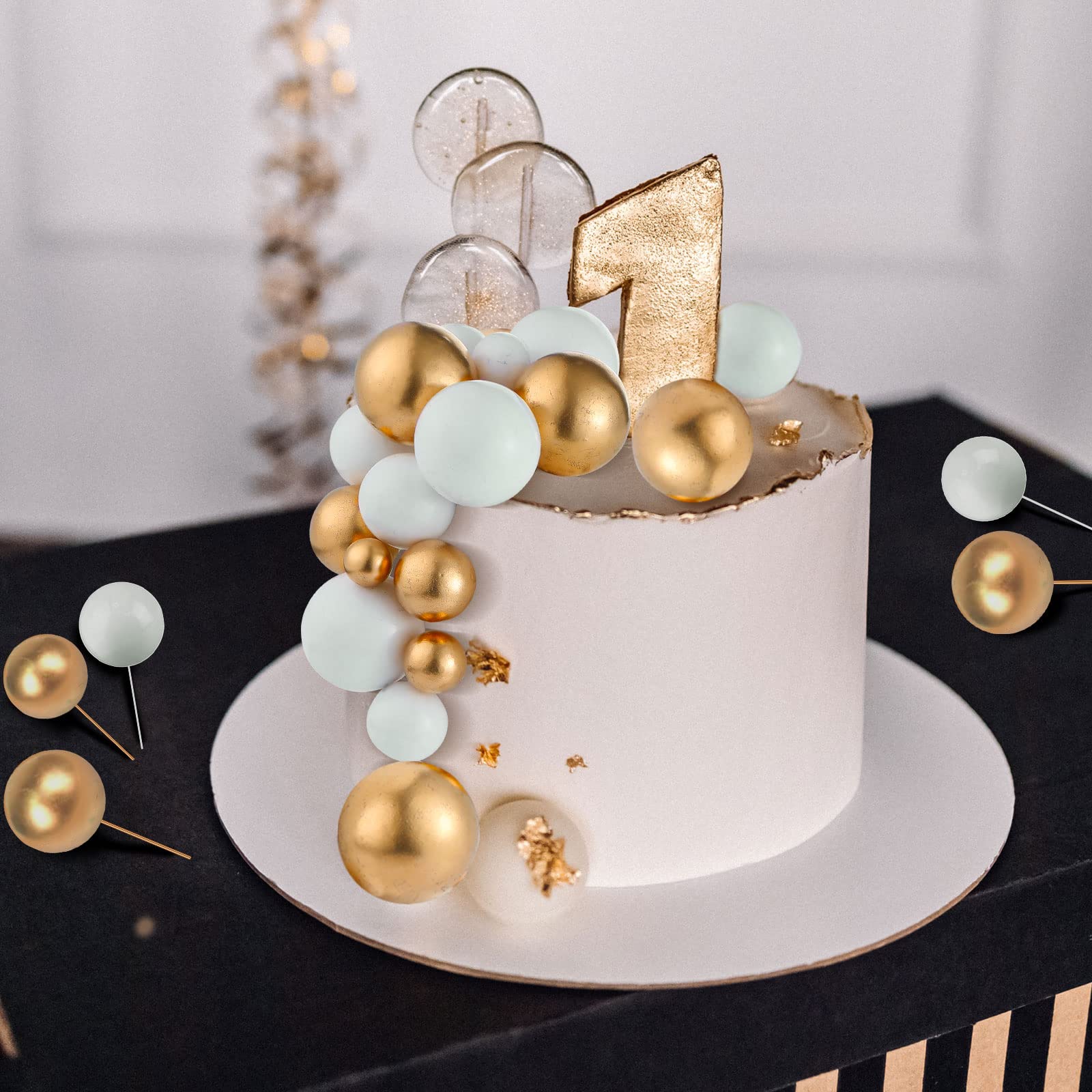 Snapklik.com : 108 Pcs Balls Cake Topper DIY Cupcake Insert Foam ...