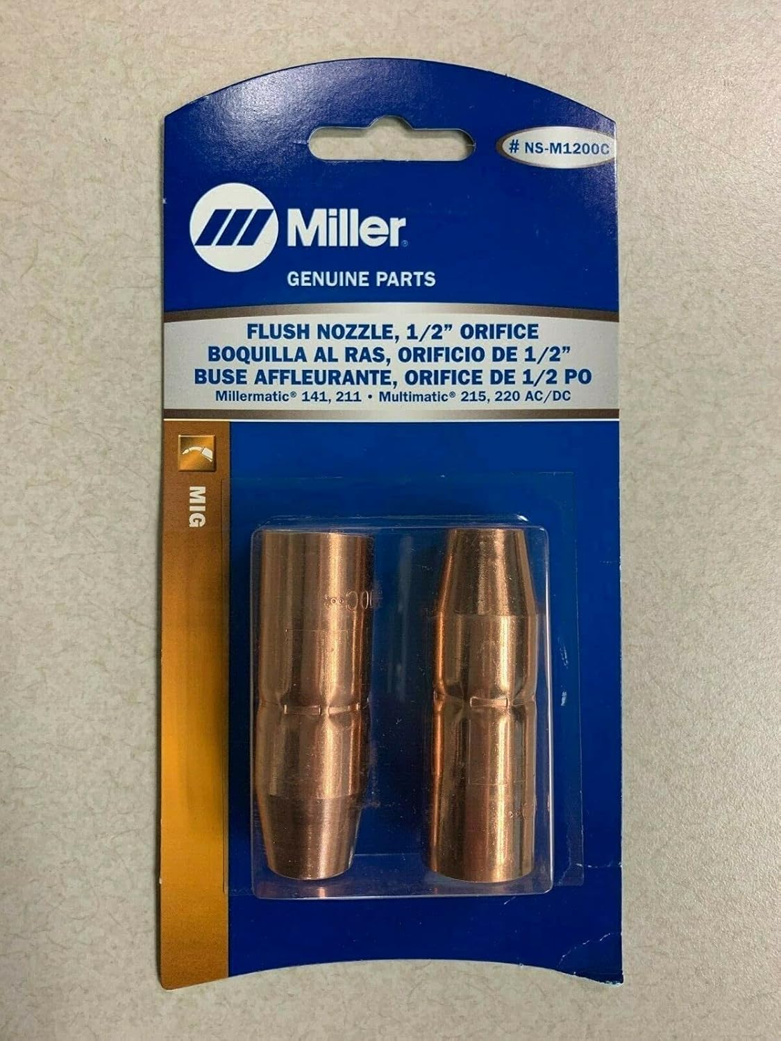 GSParts 2 Pack Miller NS-M1200C Nozzle 1/2" FLUSH MDX-100 Mig Welding ...