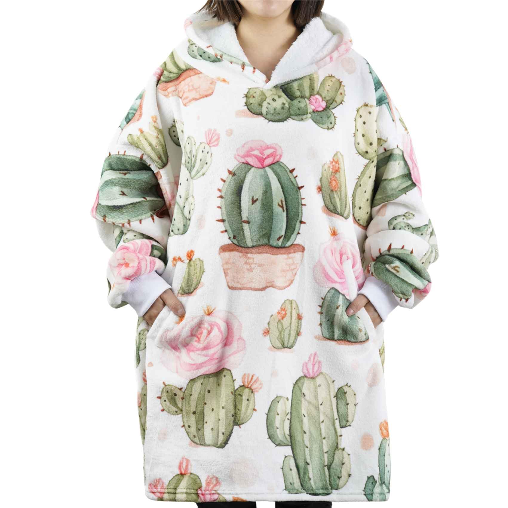 Amazon.com: Huglanket Cactus Gifts for Cactus Lovers, Wearable Flannel ...