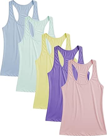 Women's Racerback Tank Tops | Ultra Soft & Stretch Spandex Sport Tanks ...