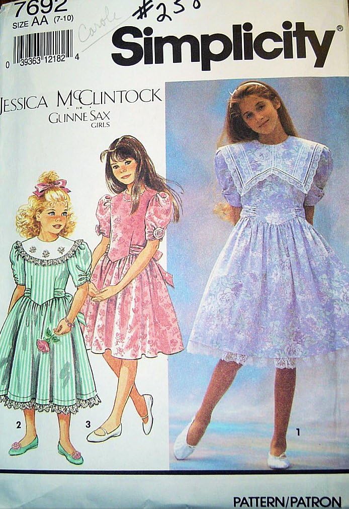 Amazon.com: Simplicity 7692 Girls Party Dress, Gunne Sax by Jessica ...