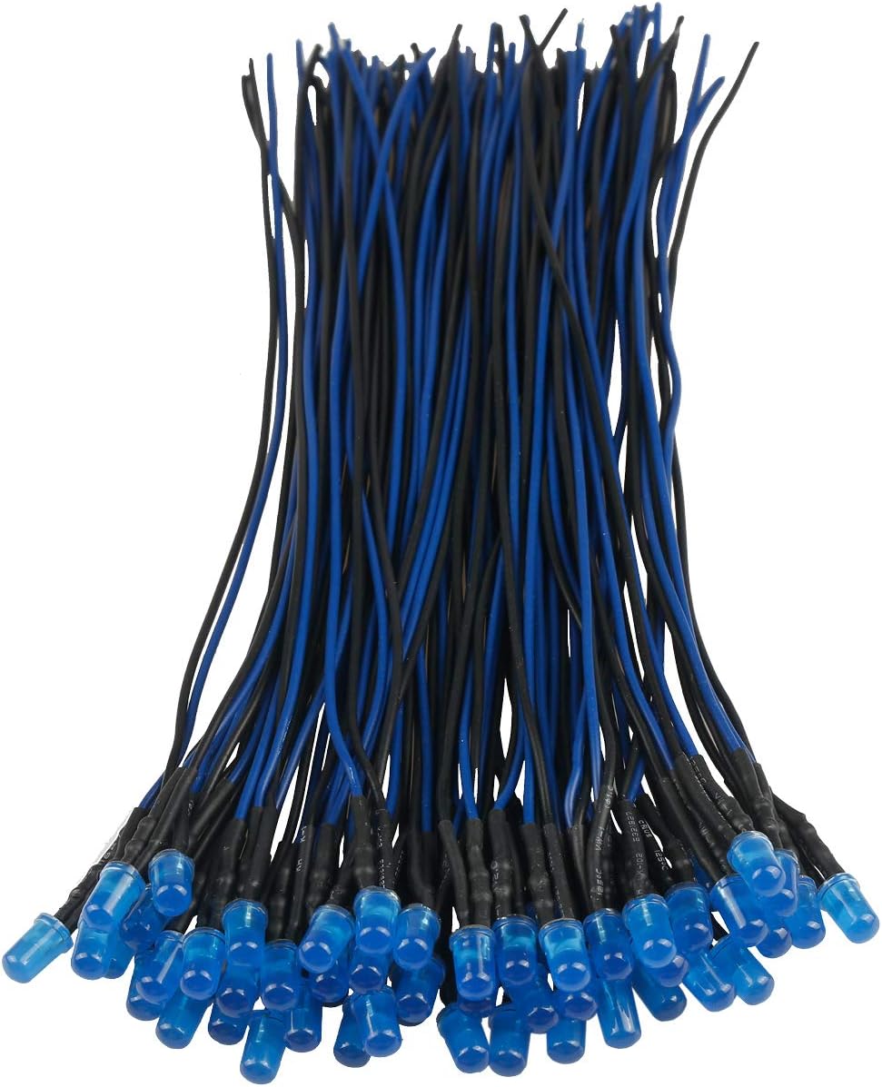 EDGELEC 30pcs 12 Volt 5mm Blue Flicker LED Lights Emitting Diodes ...