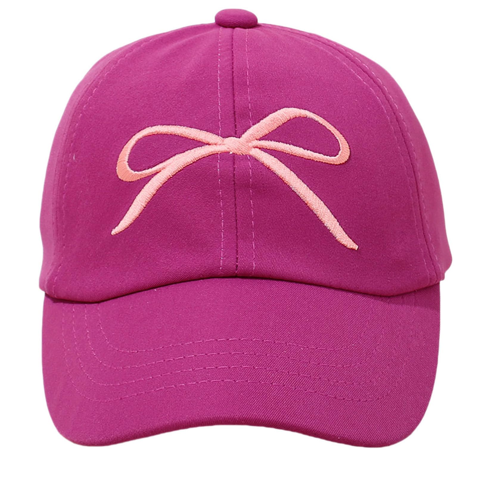 Snapklik.com : Kids Baseball Hat Visor, Bow Tie Baseball Cap, Little Girls High Ponytail Sun Hat ...