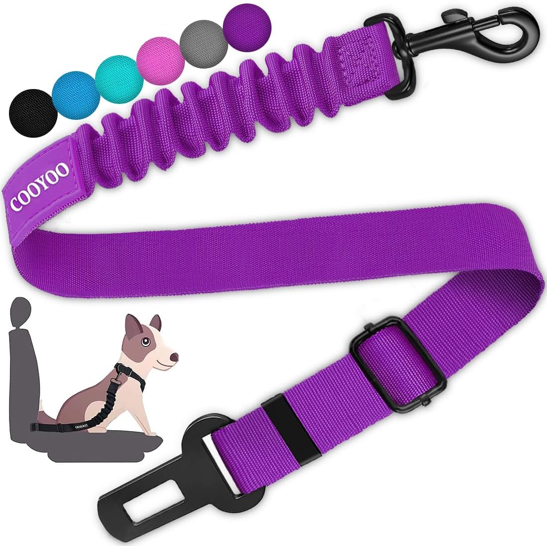 Amazon.com : COOYOO Dog Seat Belt,Retractable Dog Car Harness Seat Belt ...