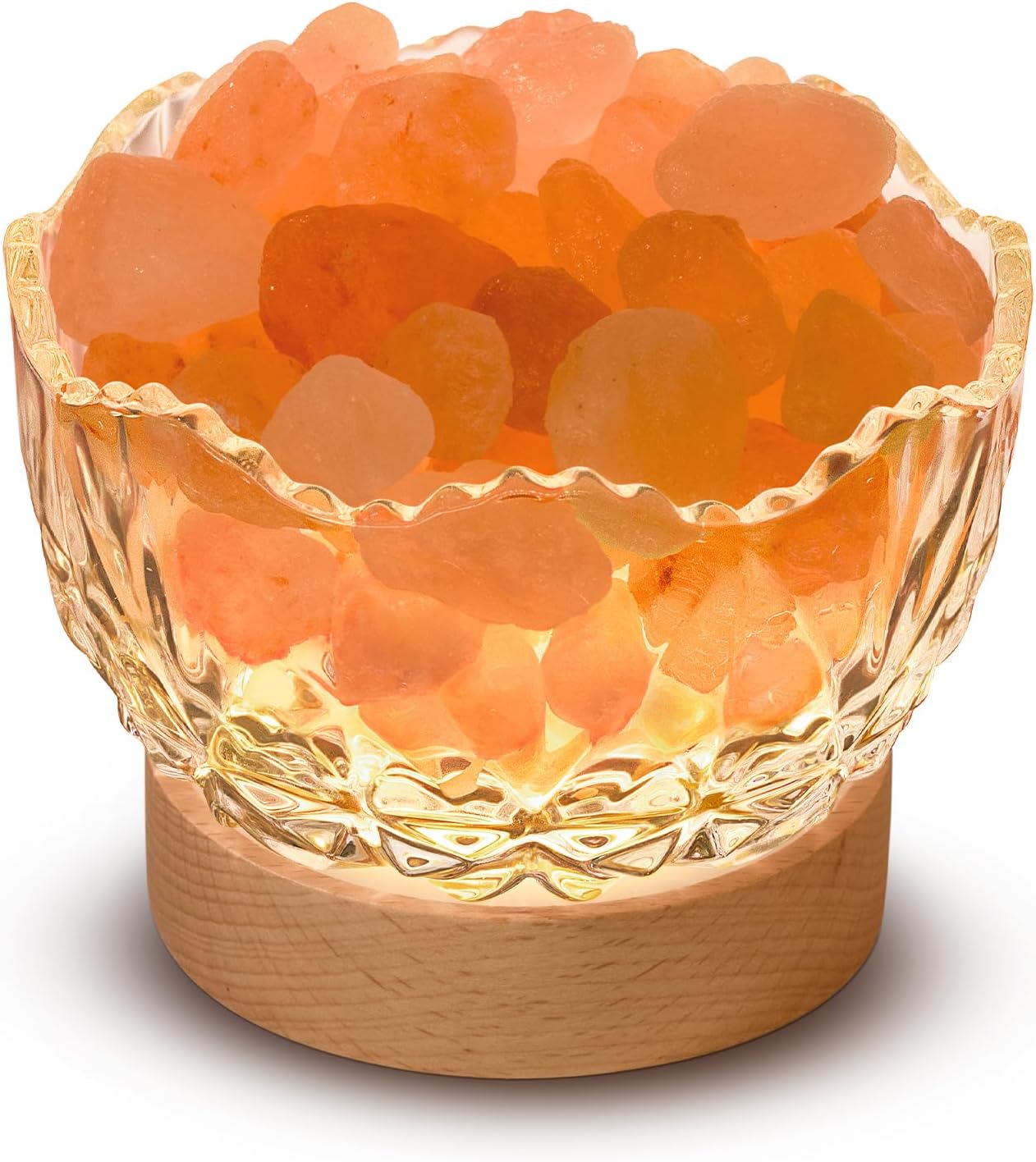 HSLZOMI Himalayan Salt Lamp Bowl with Natural Crystal Chunks, USB Salt ...