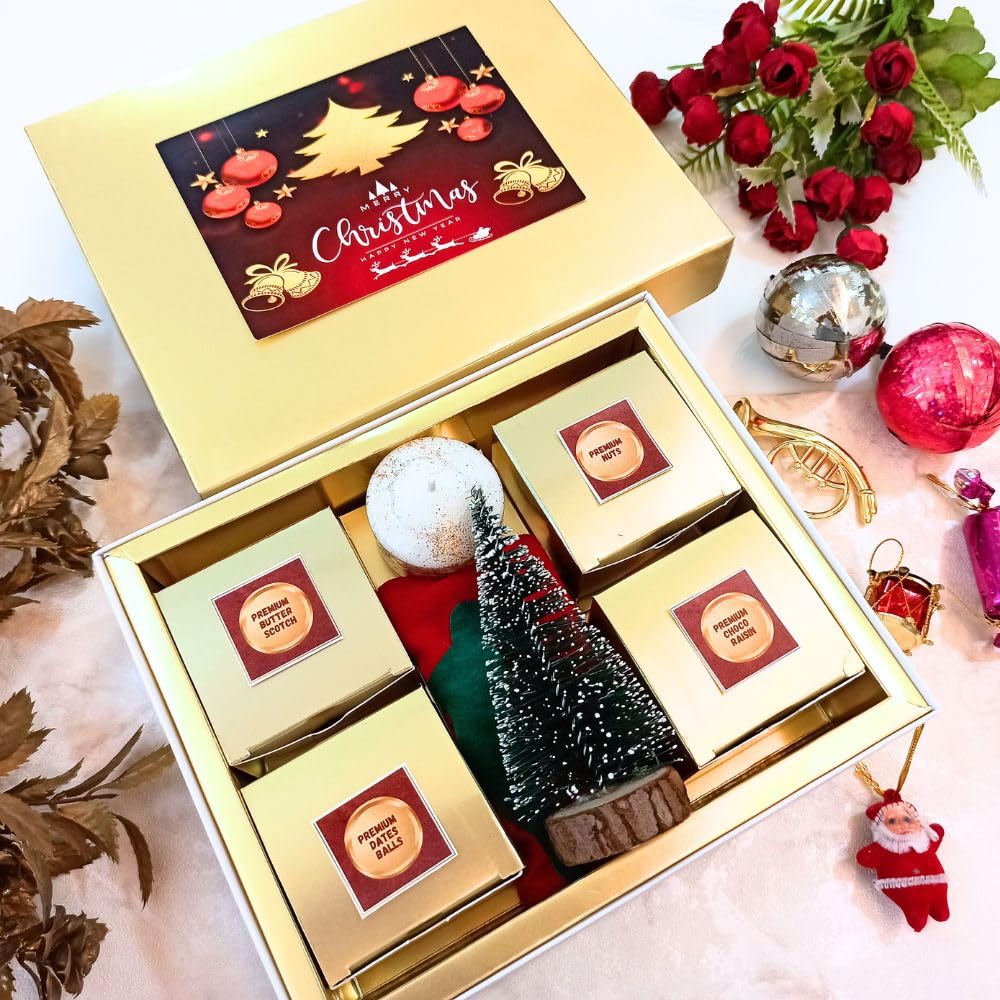 NutriSnacksBox Christmas Gift Hamper with Salted Almond, butterscotch ...