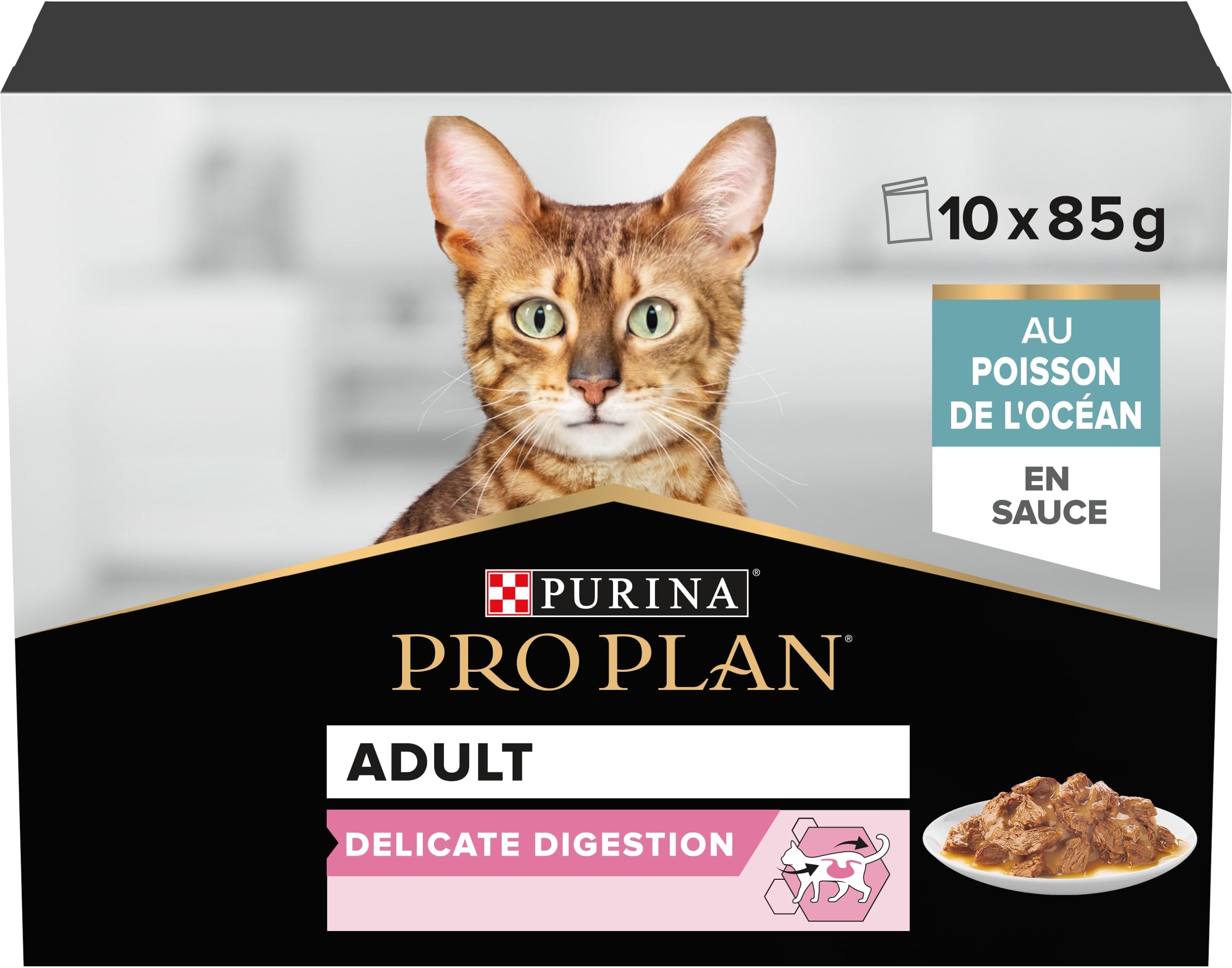 PRO PLAN® Adult 1+ DELICATE DIGESTION with Ocean Fish in Gravy Wet Cat ...