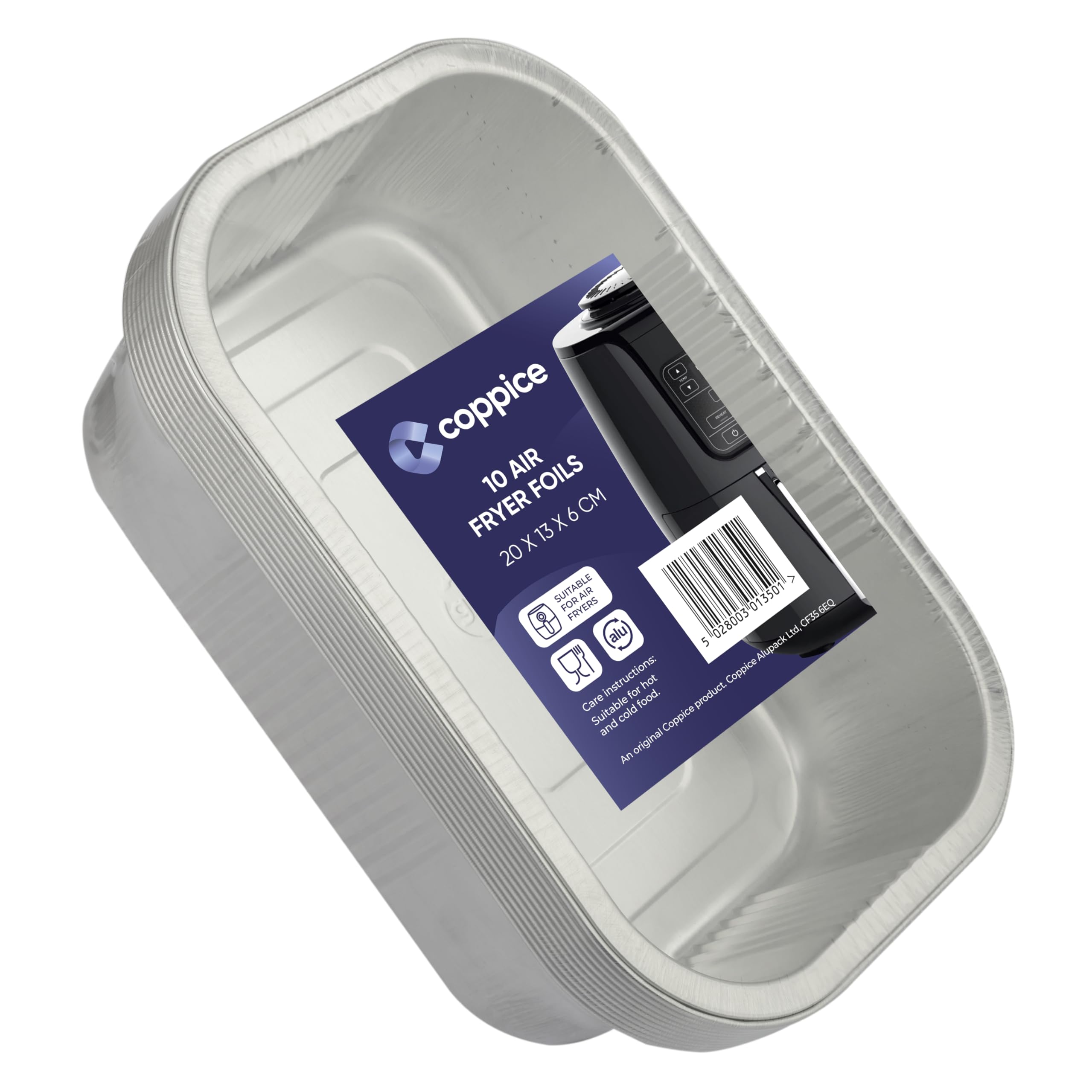 Coppice Strong Rectangular Aluminium Foil Tray for Air Fryer, Roasting ...