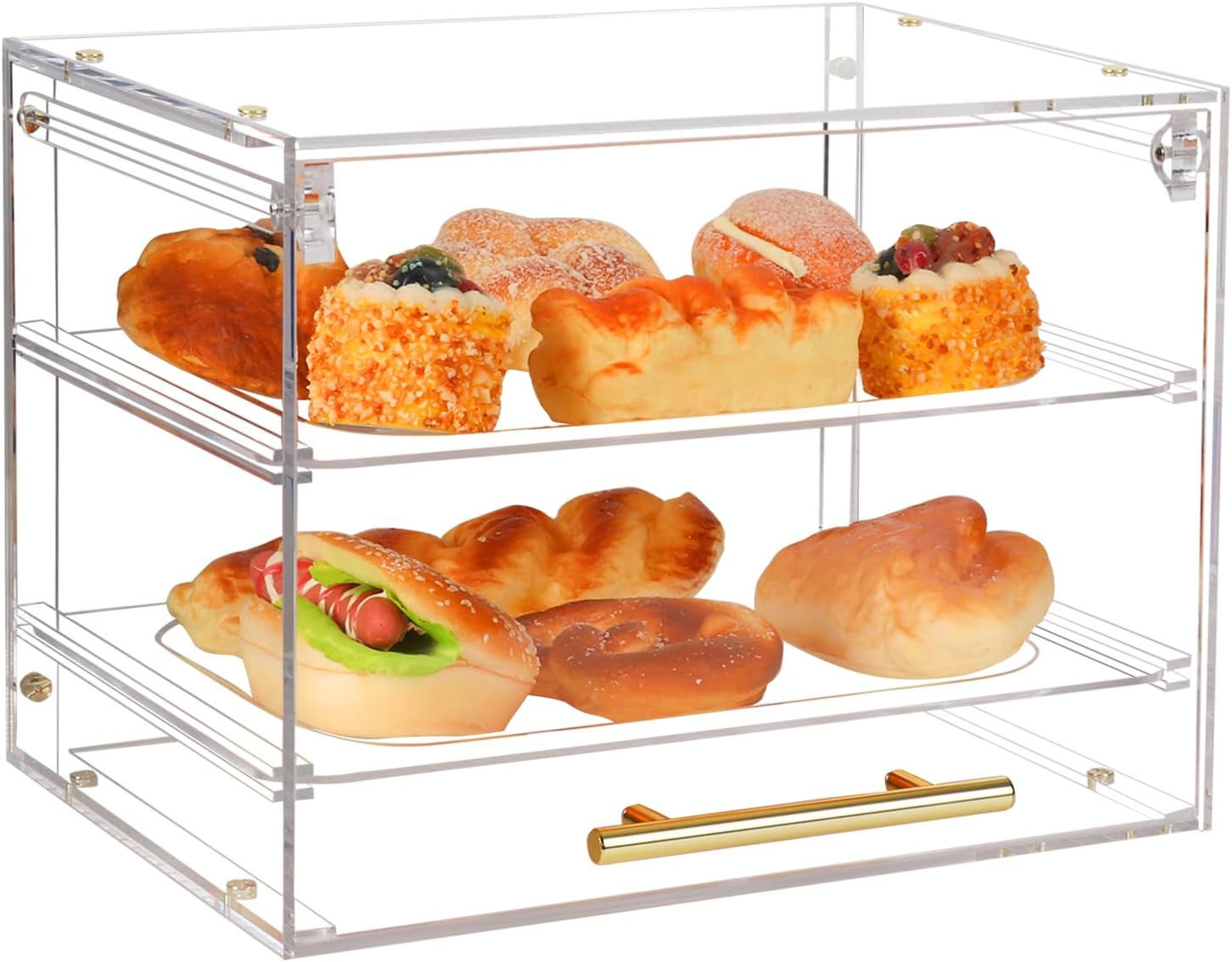 Amazon.com: Cutora Large Pastry Display Case, Acrylic Bread Box with ...