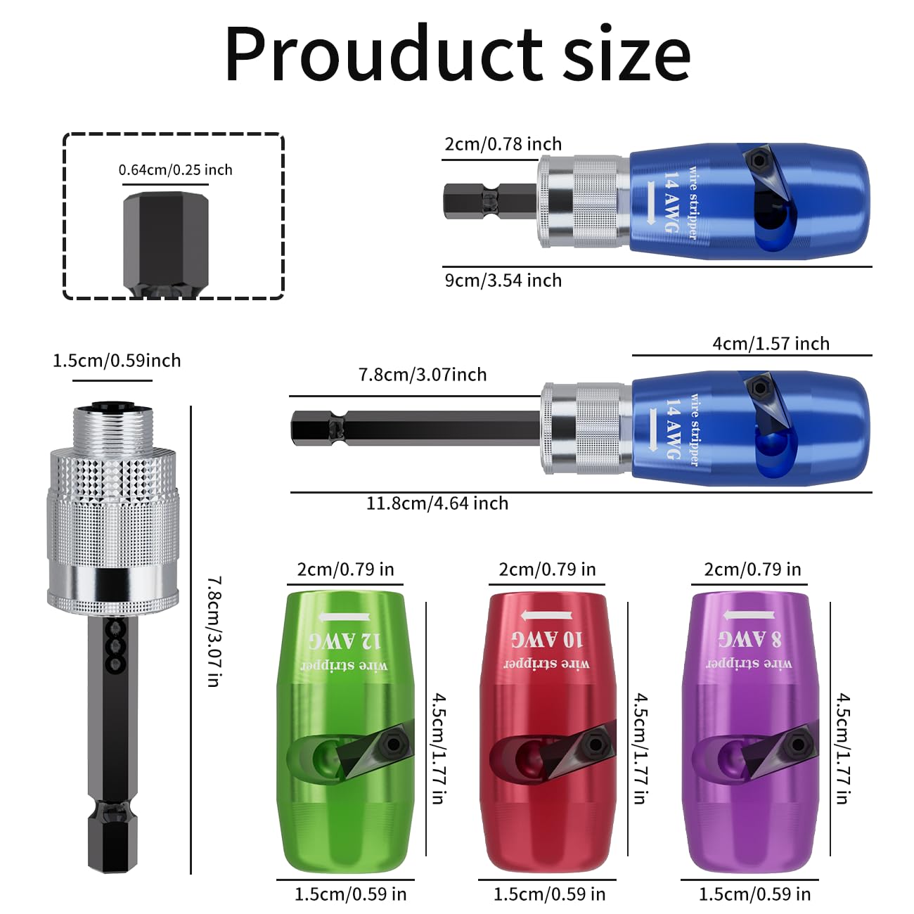 Herramientas Para Electricista Wire Stripping For Drill 14 12 10 8 AWG ...