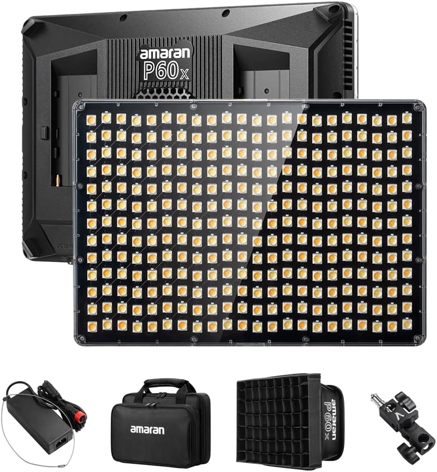 Amazon.com : Aputure Amaran P60x 60W Output Bi-Color Lensed LED Panel ...