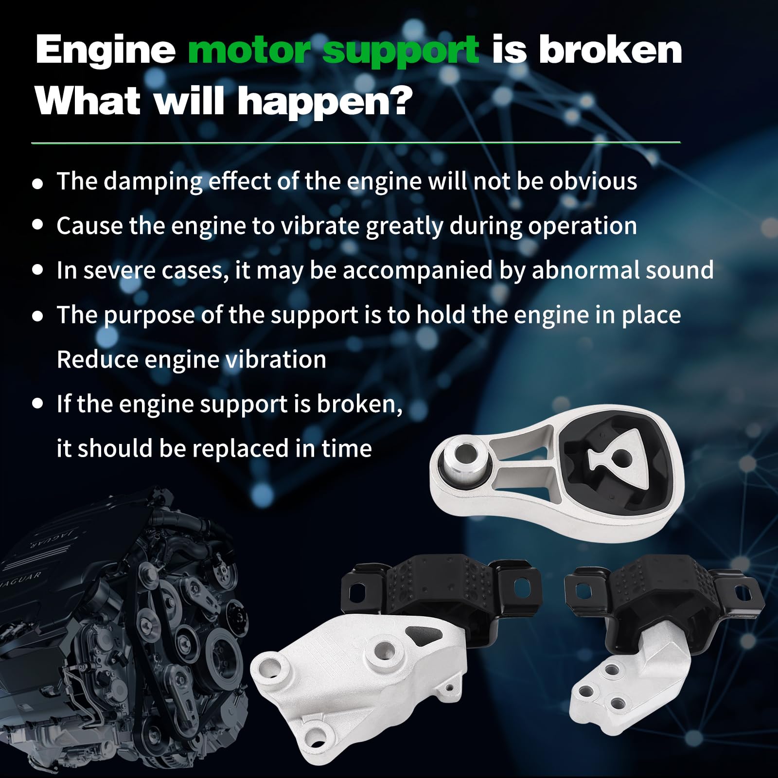 Snapklik.com : Engine Motor And Transmission Mount Kit Compatible